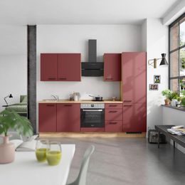 Nobilia K&uuml;chenblock Easytouch High m. Ger&auml;ten Dunkelrot