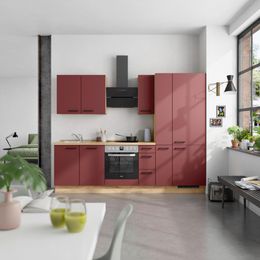 Nobilia K&uuml;chenblock Easytouch High m. Ger&auml;ten Dunkelrot