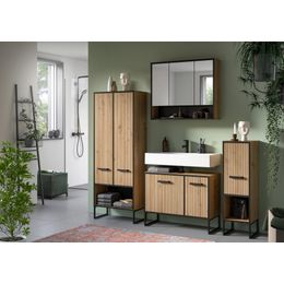 Badezimmer Bagno 3-tlg. Eiche Artisan/Schwarz