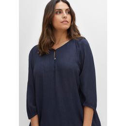 sheego Gro&szlig;e Gr&ouml;&szlig;en Tunika mit 3/4-Raglan&auml;rmeln, nachtblau, Gr&ouml;&szlig;e 56 - Damen
