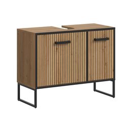 Waschbeckenunterschrank Bagno Eiche Artisan/Schwarz