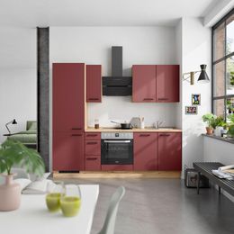 Nobilia K&uuml;chenblock Easytouch High m. Ger&auml;ten Dunkelrot
