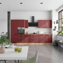 Nobilia K&uuml;chenblock Easytouch High m. Ger&auml;ten Dunkelrot