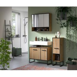 Badezimmer Bagno 3-tlg. Eiche Artisan/Schwarz