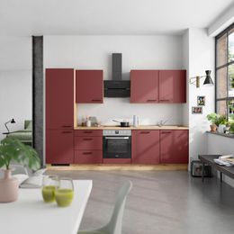 Nobilia K&uuml;chenblock Easytouch High m. Ger&auml;ten Dunkelrot