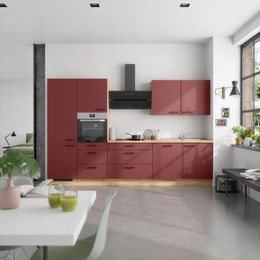 Nobilia K&uuml;chenblock Easytouch High m. Ger&auml;ten Dunkelrot