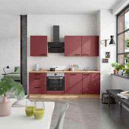 Nobilia K&uuml;chenblock Easytouch High m. Ger&auml;ten Dunkelrot