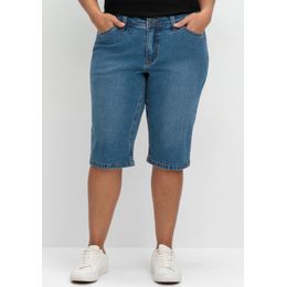 sheego Gro&szlig;e Gr&ouml;&szlig;en Jeansbermudas im Curvy-Schnitt VERENA, blue denim, Gr&ouml;&szlig;e 58 - Damen