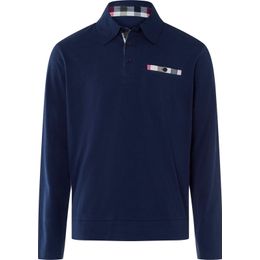 Herren Langarm-Poloshirt marine, Gr&ouml;&szlig;e 44/46