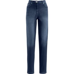 Damen Stretch-Jeans in Used-Optik dark blue, Gr&ouml;&szlig;e 27