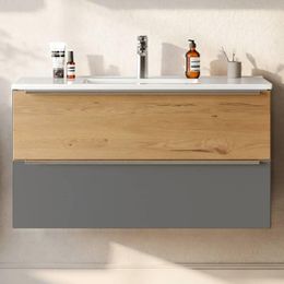Pharao24.de Waschtischunterbau Waschschrank mit einem Einlasswaschbecken f&uuml;r die Wandmontage