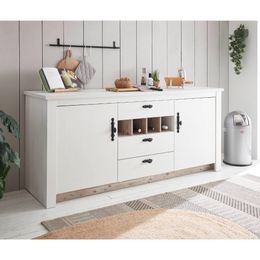 Pharao24.de Sideboard Anrichte im Landhausstil mit Platz f&uuml;r 4 Flaschen