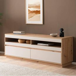 Pharao24.de TV Sideboard Fernsehschrank in modernem Design mit zwei Schubladen