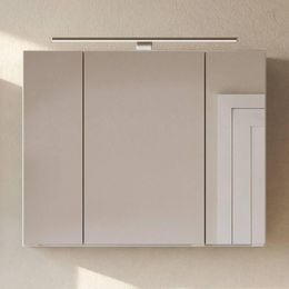Pharao24.de Badezimmer Spiegelschrank Badschrank Spiegel in Wei&szlig; mit LED Beleuchtung