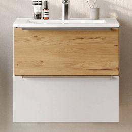 Pharao24.de Waschbeckenschrank Waschtischschrank mit zwei Schubladen und Einlasswaschbecken