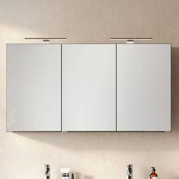 Pharao24.de Badschrank Spiegel Wandspiegelschrank mit LED Beleuchtung 120 cm breit