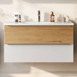 Pharao24.de Waschtischunterbau Waschschrank melaminbeschichtet in modernem Design