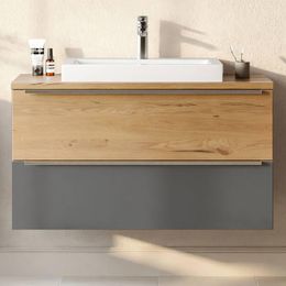 Pharao24.de Waschbeckenschrank Badeunterschrank mit einem Aufsatzwaschbecken 100 cm breit