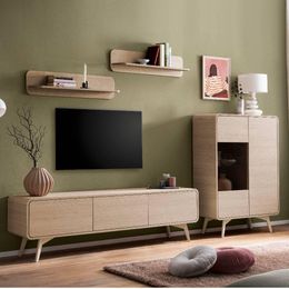 Pharao24.de Design Wohnwand Wohnzimmer Anbauwand im Skandi Design 39 cm tief (vierteilig)
