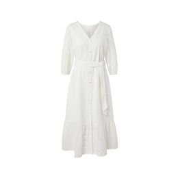 Tchibo - Blusenkleid mit Lochstickerei - Damen - Gr. 48 - wei&szlig;