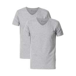PETROL INDUSTRIES - 2-er Pack Basic-T-Shirt V-Ausschnitt Herren - Grau