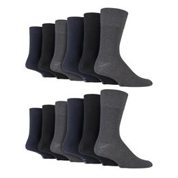 12 Paar Herren Sanfte Grip Weichbundsocken | Extra Breite Ohne Gummi Socken