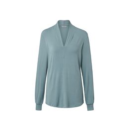 Tchibo - Langarmshirt mit V-Ausschnitt - Damen - Gr. S - blau