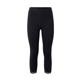 Tchibo - 3/4-Leggings mit Spitzenborte - Damen - Gr. M - schwarz