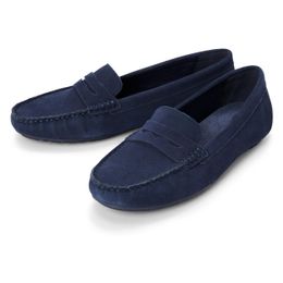 Tchibo - Veloursleder-Loafer - Damen - Gr. 39 - dunkelblau