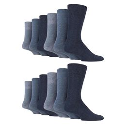 12 Paar Herren Sanftgriff Socken mit weitem Bund | Extra breite nicht-elastische Socken