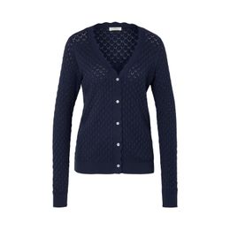 Strickjacke mit Ajour-Muster - Damen - Gr. M - dunkelblau
