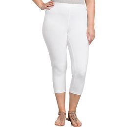 sheego Damen Caprileggings mit Gummizugbund wei&szlig; Gr&ouml;&szlig;e 50