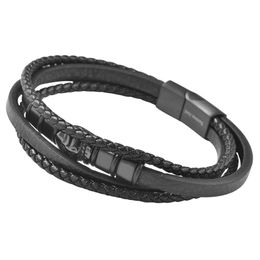 Adelia&acute;s Armband ADELIA&acute;S "Unisex Armband &ndash; Lederarmband Totenkopf aus Leder 19 cm", schwarz, Armb&auml;nder, Damen, 19cm, Leder, Armband, Geschenkidee: zeitlos und vielseitig