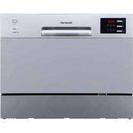 Hanseatic Standgeschirrsp&uuml;ler "HG5544D63602", Energieeffizienz: D (A-G), silber (silberfarben), B:55cm H:43,8cm T:50cm, Geschirrsp&uuml;ler, inkl. 3 Jahre Herstellergarantie