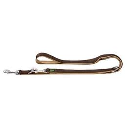 Hunter Verstellbare F&uuml;hrleine Neopren braun/ caramell 1,5 cm, 2 m