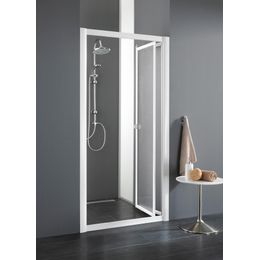 Dusch-Faltt&uuml;r FORTE "Domino", wei&szlig;, B:102cm H:185cm T:3cm, Duscht&uuml;ren, mit Verstellbereich