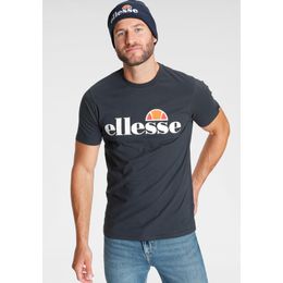 T-Shirt Ellesse "SL PRADO TEE", Herren, Gr. L, blau (marine), Obermaterial: 100% Baumwolle, Basic schmal h&uuml;ftlang, Rundhals, Shirts T-Shirt