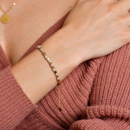 Adelia&acute;s Armband ADELIA&acute;S "Damen Armband aus Edelstahl mit Aventurin 18,5+3 cm", gold, Armb&auml;nder, Damen, 22cm, Edelstahl, Armband, Ein stilvolles Geschenk f&uuml;r besondere Momente