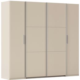 Schwebet&uuml;renschrank Rauch "Kleiderschrank Dreht&uuml;renschrank Schrank Garderobe KRONACH", champagner, griffleisten alu, B:225cm H:210cm T:59cm, Holzwerkstoff, Schr&auml;nke, Schwebet&uuml;renschrank, mit Dreh- und Schwebet&uuml;ren und vielen Einlegeb&ouml;den MADE IN GERMANY