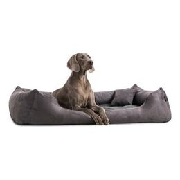 tierlando PLUTO SOFT - Orthop&auml;disches Hundebett aus samtweichem Velours schwarz/ graphit 1,1 m, 25 cm, 90 cm