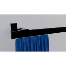 Gardinenstange Indeko "Bern", schwarz, L:440cm, Aluminium, Gardinenstangen, Innenlauf Komplett-Set inkl. Gleitern und Montagematerial