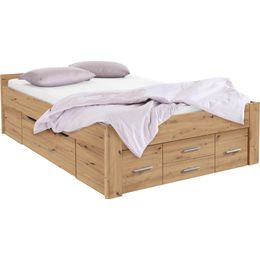 Bett Rauch "Scala", braun (eichefarben artisan), B:145cm H:60cm L:207cm, Betten, Bett, mit Schubk&auml;sten in 3 Varianten