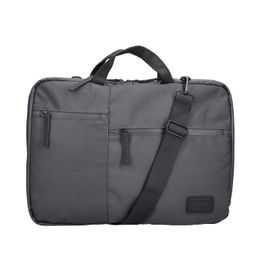 Businesstasche Rieker, Damen, Gr. B/H/T: 40cm x 30cm x 4cm, dunkelgrau, Textil, unifarben mit Farbeinsatz, Taschen, Herren Arbeitstasche, Laptoptasche mit 2 ger&auml;umigen Hauptf&auml;chern