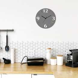 Wanduhr Artland "Trendfarben", bunt (grau, bunt), B:30cm H:30cm T:1,8cm, Wanduhren, Wanduhr, wahlweise mit Quarz- oder Funkuhrwerk, lautlos ohne Tickger&auml;usche