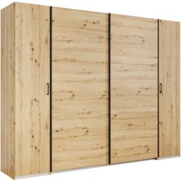 Schwebet&uuml;renschrank Rauch "Kleiderschrank Dreht&uuml;renschrank Schrank Garderobe KRONACH", braun (eiche artisan, griffleisten graumetallic), B:268cm H:210cm T:59cm, Holzwerkstoff, Schr&auml;nke, Schwebet&uuml;renschrank, mit Dreh- und Schwebet&uuml;ren und vielen Einlegeb&ouml;den MADE IN GERMANY
