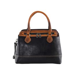 Henkeltasche Harpa "VALERA", Herren, Gr. B/H/T: 14cm x 26cm x 34cm, schwarz, Kunstfaser, mehrfarbig, Taschen, mit zwei Hauptf&auml;chern und Handyfach