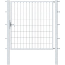 Zauneinzelt&uuml;r Alberts "Flexo", silber (silberfarben), B:150cm H:160cm, Stahl, Tore, 150 cm Breite, in versch. H&ouml;hen