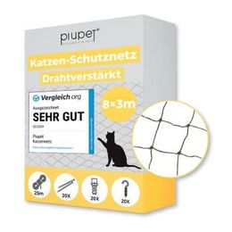 PIUPET Katzennetz drahtverst&auml;rkt gr&uuml;n 8 m, 3 m