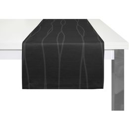 Tischl&auml;ufer WIRTH "LANGWASSER" Gr. 1, schwarz, B:40cm L:150cm, Kunstfaser, Tischdecken