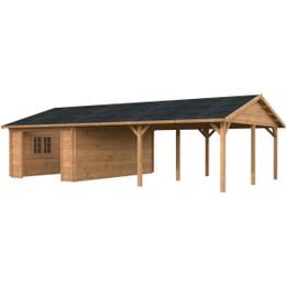 Garage Palmako "Roger, ohne Tor", braun, H:316cm, Massivholz, Garagen, BxTxH: 1006x619x316 cm